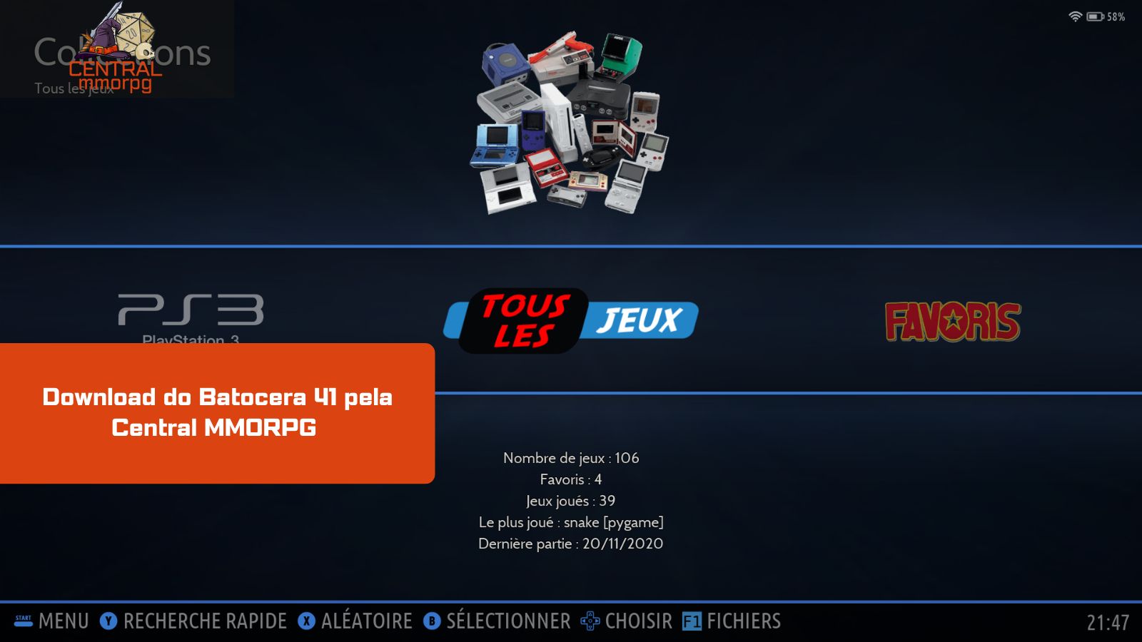 Download do Batocera 41 x86_64 pela Central MMORPG